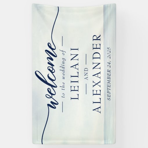 Welcome Nautical Ocean Watercolor Wedding Banner | Zazzle