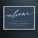 welcome | Navy Blue Calligraphy Simple Wedding Poster | Zazzle
