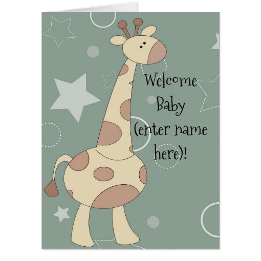 Welcome New Baby - Cute Giraffe New Baby Card | Zazzle