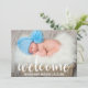 Welcome New Baby Modern White Script Card | Zazzle