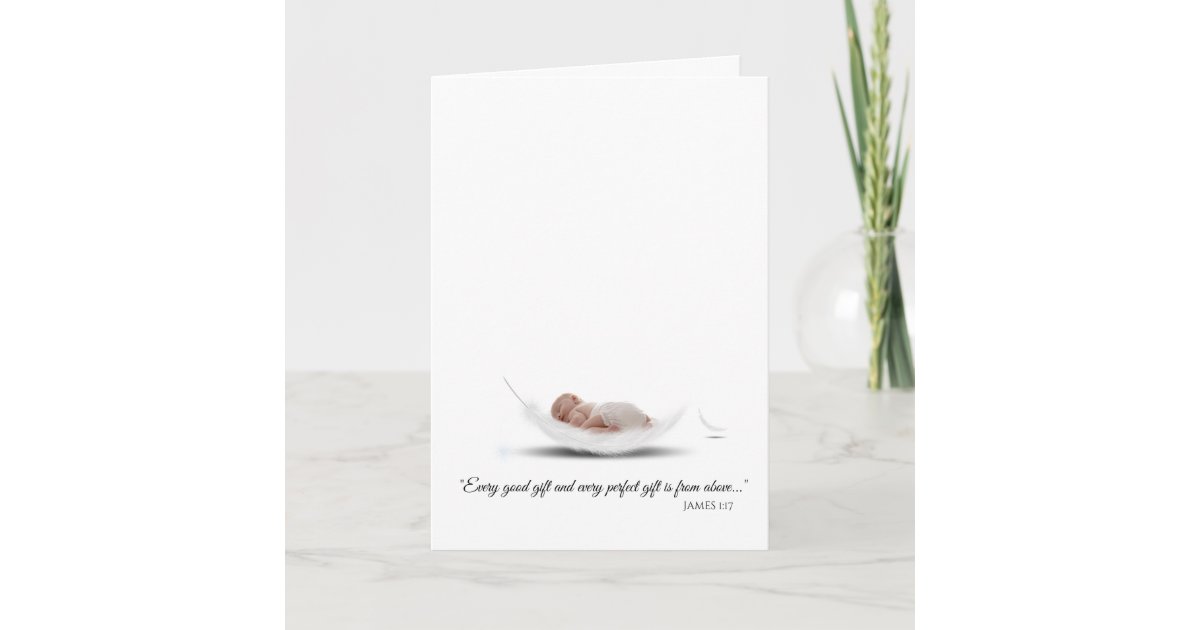Welcome New Baby Religious Scripture Holiday Card | Zazzle