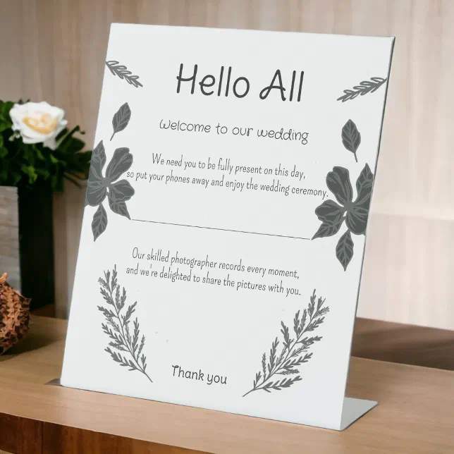 Welcome Note Pedestal Sign | Zazzle