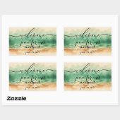 Welcome Ocean Beach Watercolor Greenery Rectangular Sticker | Zazzle