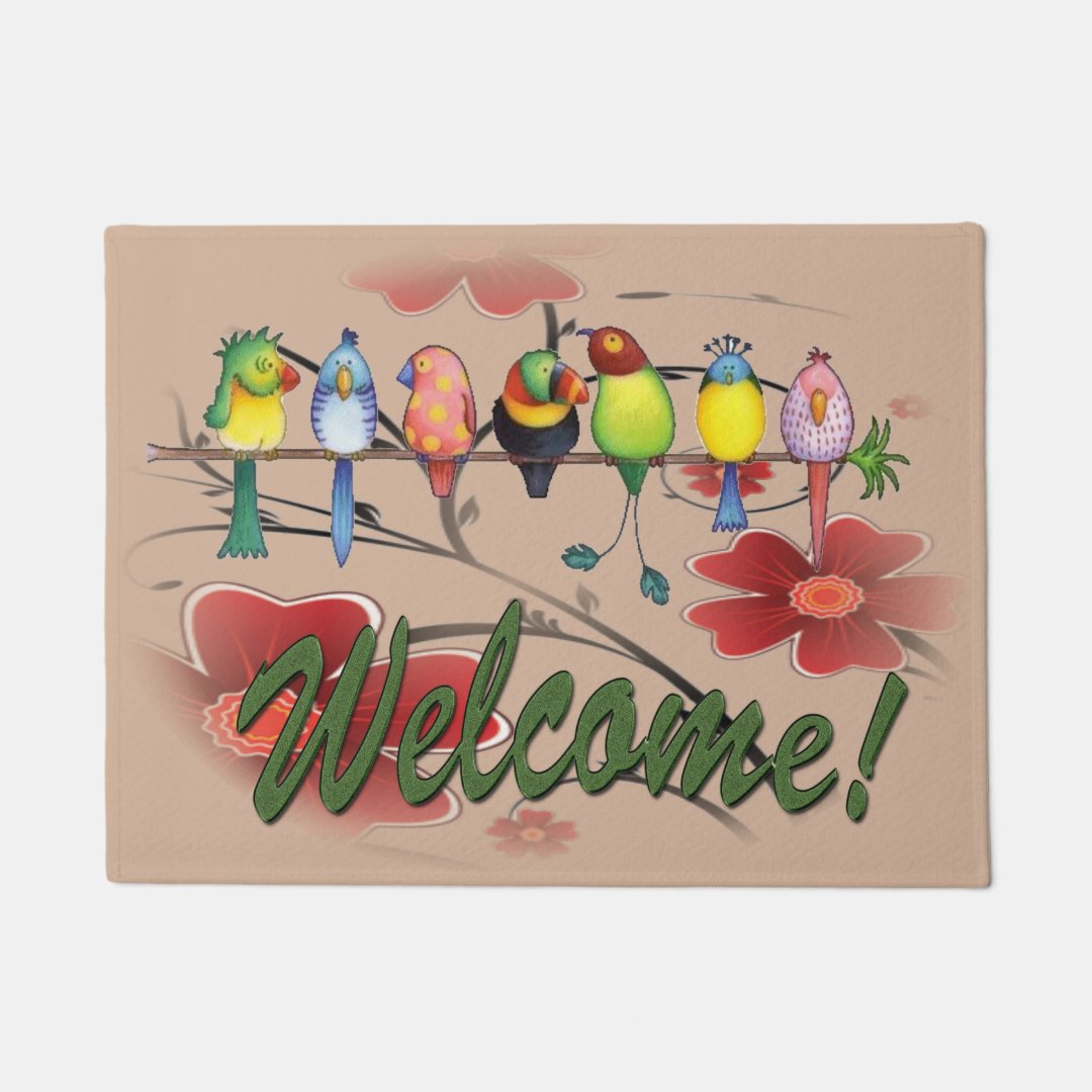 Welcome Parrots Doormat | Zazzle