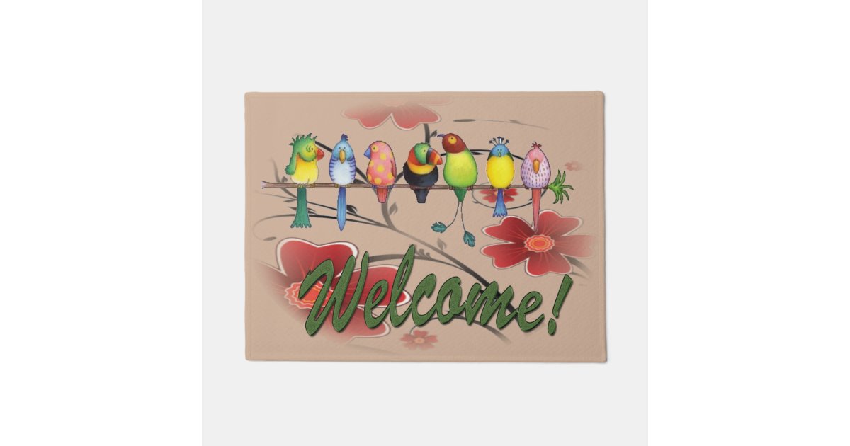 Welcome Parrots Doormat | Zazzle