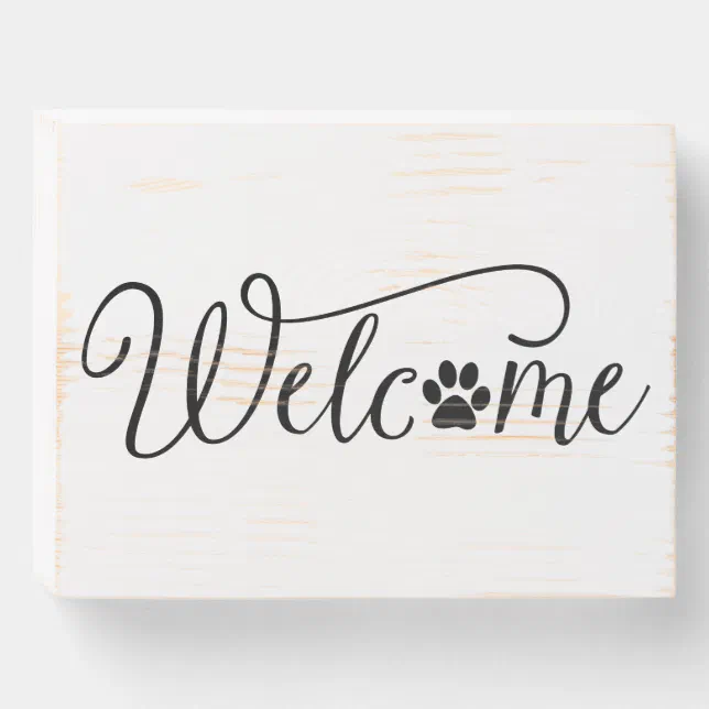 Welcome Paw Print Sign | Zazzle