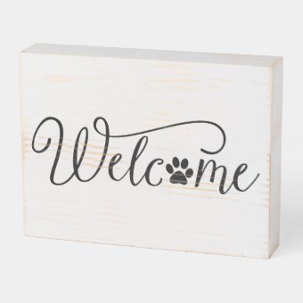 Welcome Paw Print Sign | Zazzle