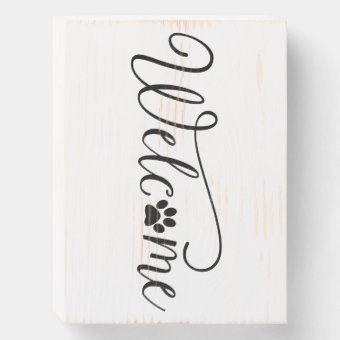 Welcome Paw Print Sign | Zazzle