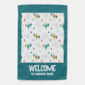 Welcome Personalized Family Name Retro Starburst Garden Flag | Zazzle