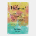 Welcome Pink Yellow Blue Watercolor Garden Flag | Zazzle