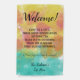 Welcome Pink Yellow Blue Watercolor Garden Flag | Zazzle