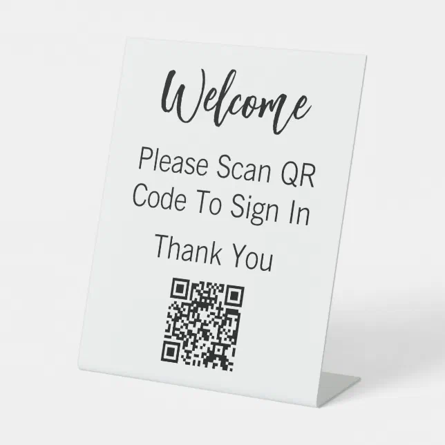 Welcome Please Scan QR Code To Sign In Template | Zazzle