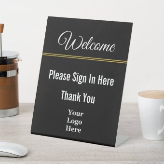 Welcome Please Sign In Here Thank You Your Logo | Zazzle