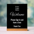 Welcome Please Sign In Logo Black Acrylic Sign | Zazzle