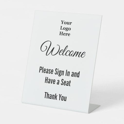 Welcome Please Sign In White and Black Text Logo | Zazzle