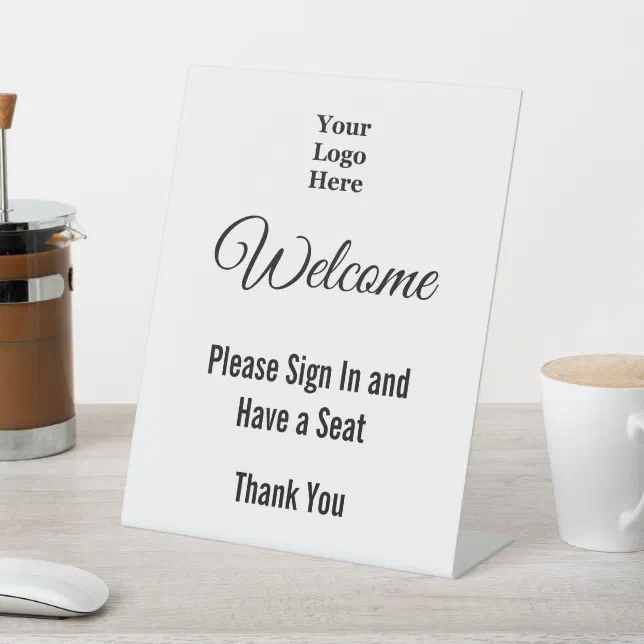 Welcome Please Sign In White and Black Text Logo | Zazzle