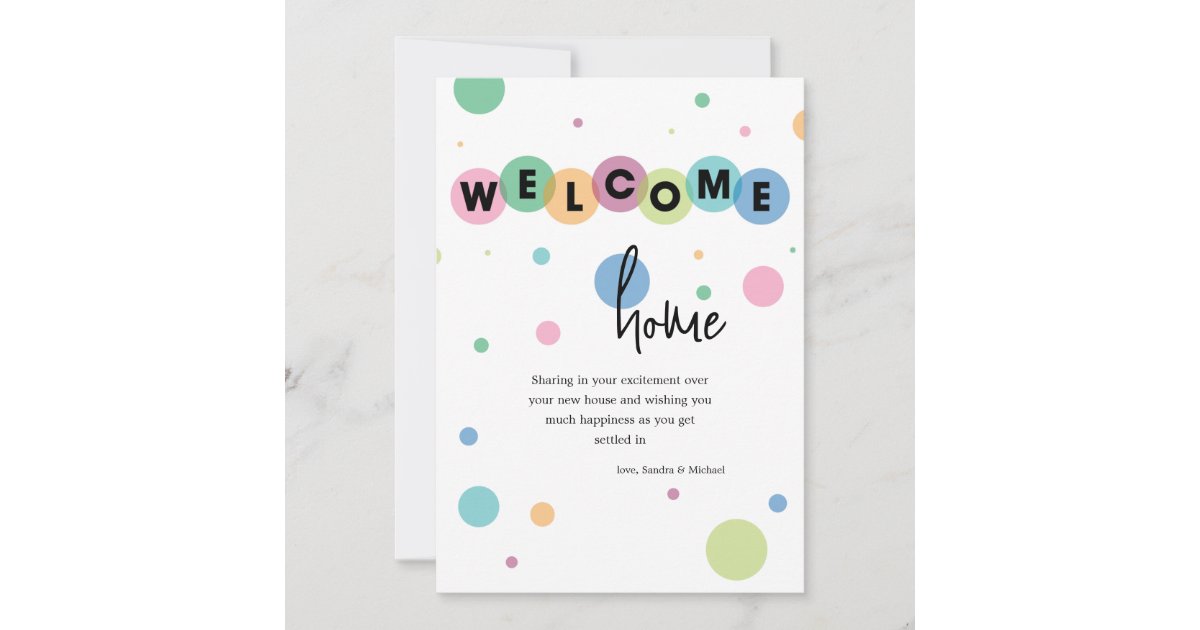 Welcome Polka Dots Greeting Card | Zazzle