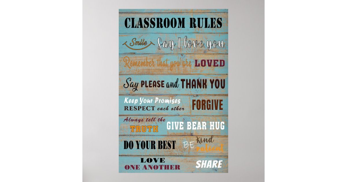 Welcome Poster and Class Rules Poster | Zazzle