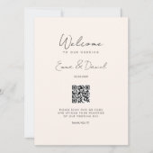 Welcome QR Code Beige Wedding Galery | Zazzle