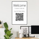 Welcome QR Code For Today's Menu Template Poster | Zazzle