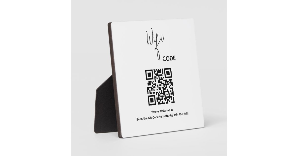 Welcome QR Code Scan to Connect Wifi Plaque | Zazzle