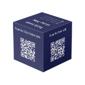 Welcome QR codes info hotel restaurant table blue Cube | Zazzle