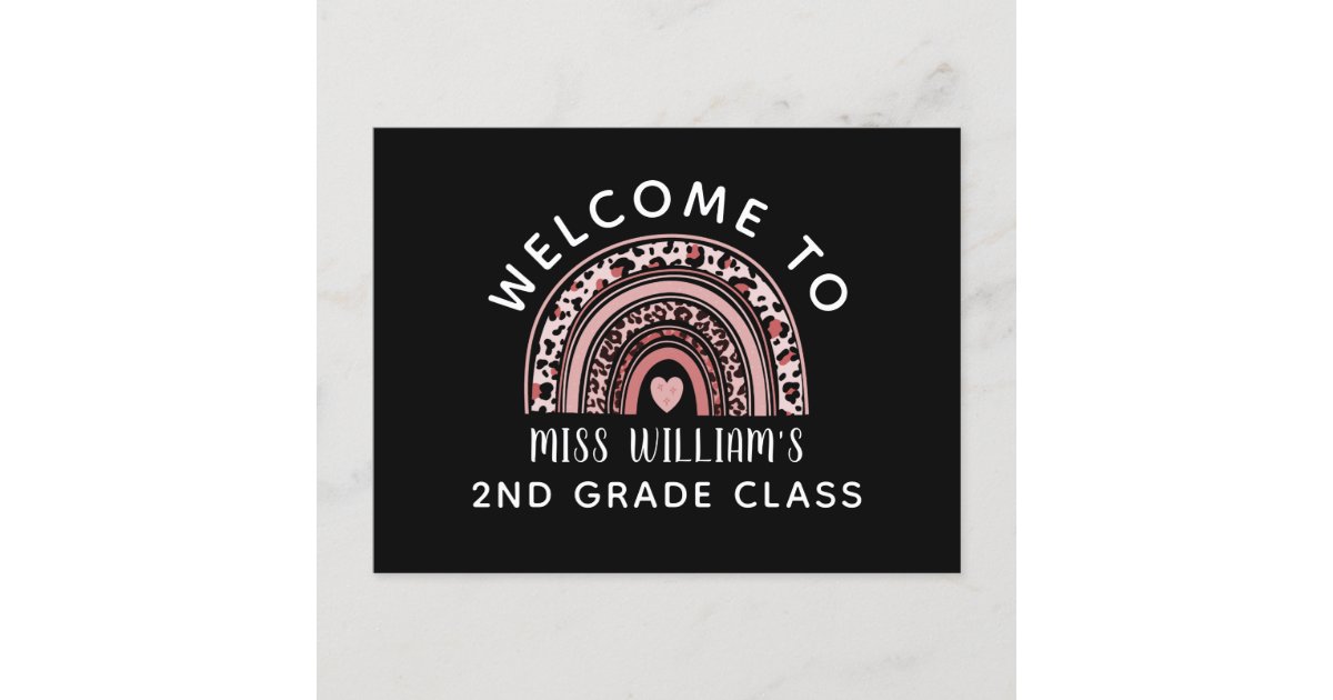 Welcome Rainbow Teacher Back To School Postcard | Zazzle