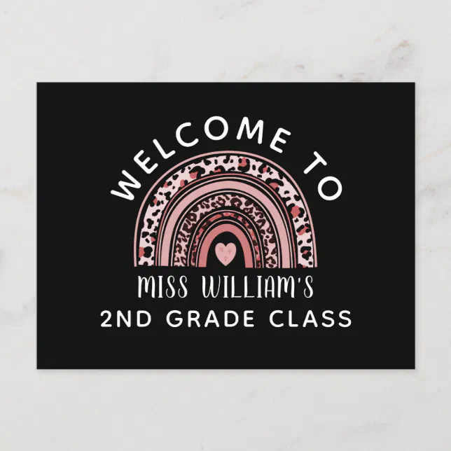 Welcome Rainbow Teacher Back To School Postcard | Zazzle