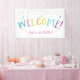 WELCOME RAINBOW TYPE pretty party bright colors Banner | Zazzle