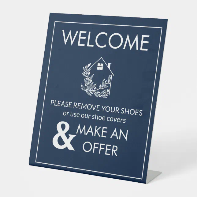 welcome remove shoes Real Estate Sign, Real Estate Pedestal Sign | Zazzle