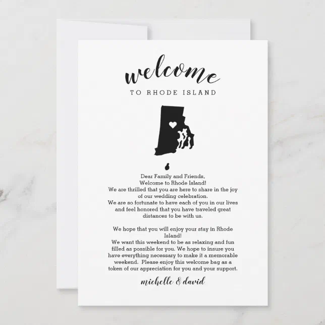 Welcome Rhode Island Wedding Letter & Itinerary | Zazzle