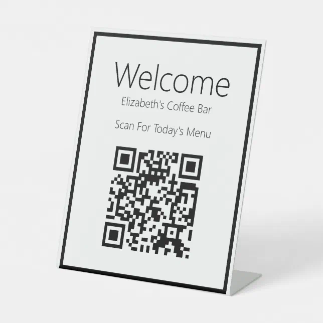 Welcome Scan QR Code for Menu Pedestal Sign | Zazzle