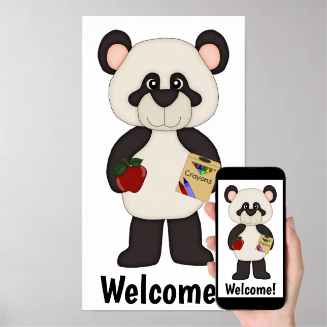 Welcome School Panda Poster | Zazzle