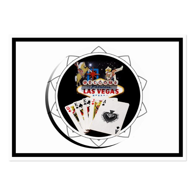 Welcome Sign Black Poker Chip Business Card Templates