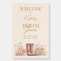 Welcome Sign Boots Floral Cowgirl Bridal Shower | Zazzle