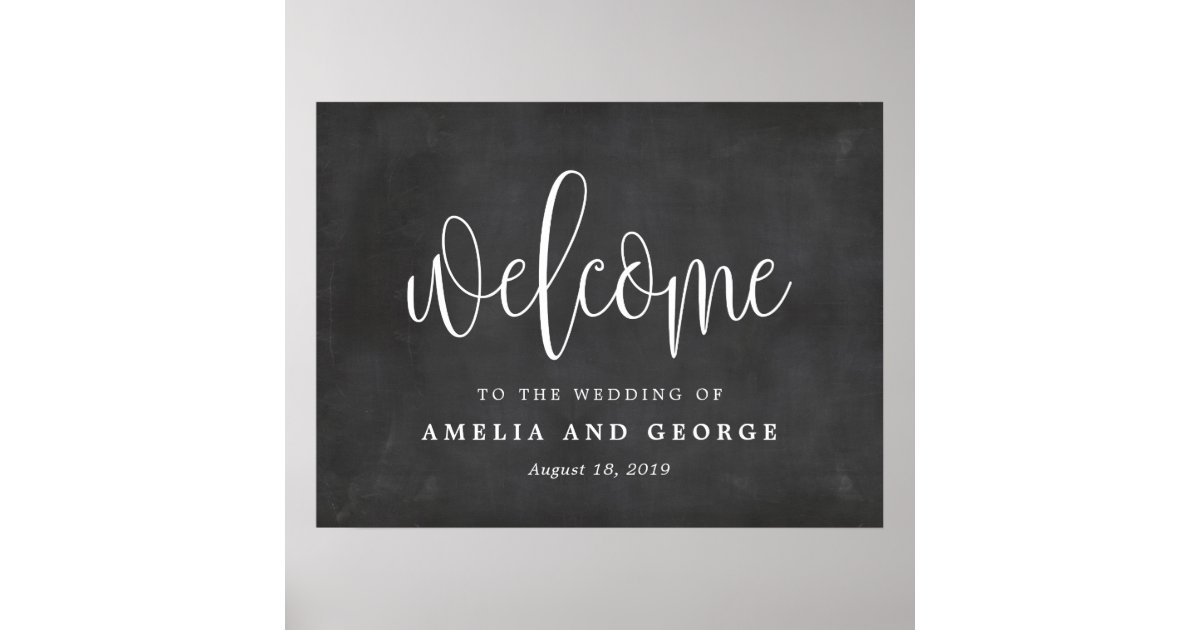 Welcome Sign Choose Your Size Lovely Calligraphy | Zazzle