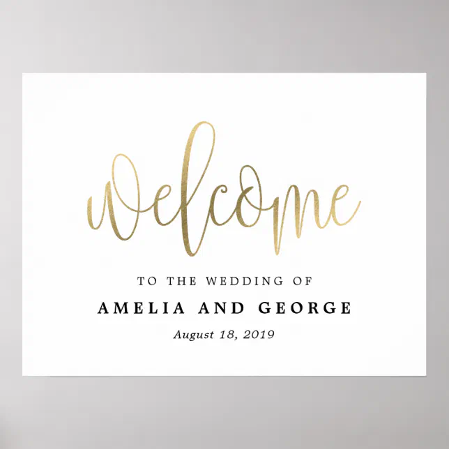 Welcome Sign Choose Your Size Lovely Calligraphy | Zazzle
