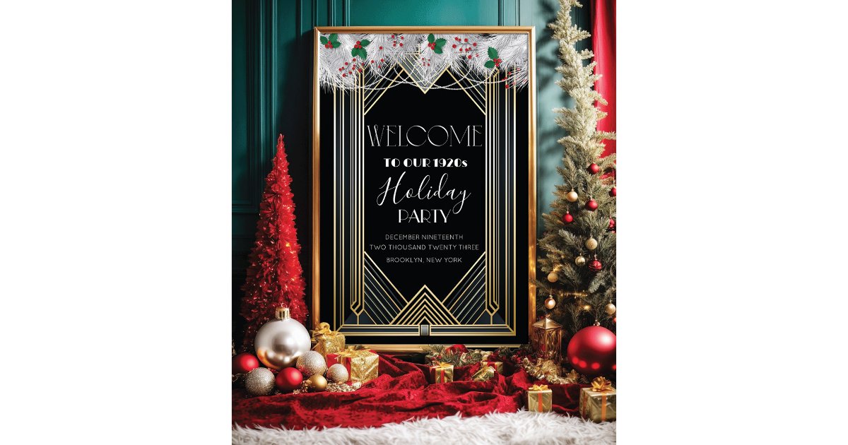 Welcome Sign Foam Board Roaring 20s Holiday | Zazzle