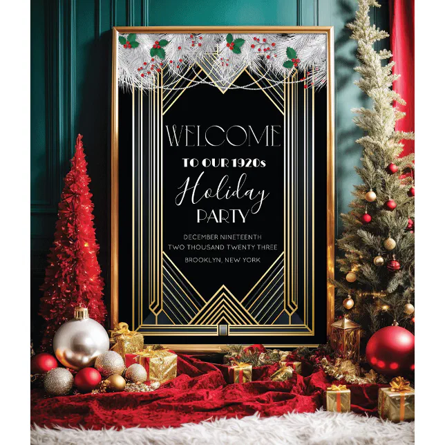 Welcome Sign Foam Board Roaring 20s Holiday | Zazzle