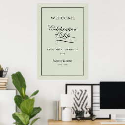Welcome sign for Memorial Service | Zazzle
