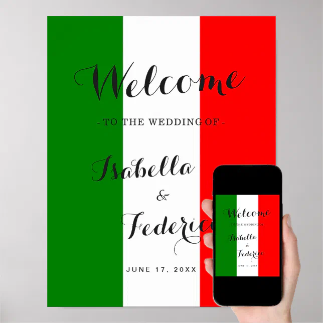 Welcome Sign | Italy Italian Wedding | Zazzle