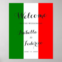 Welcome Sign | Italy Italian Wedding | Zazzle