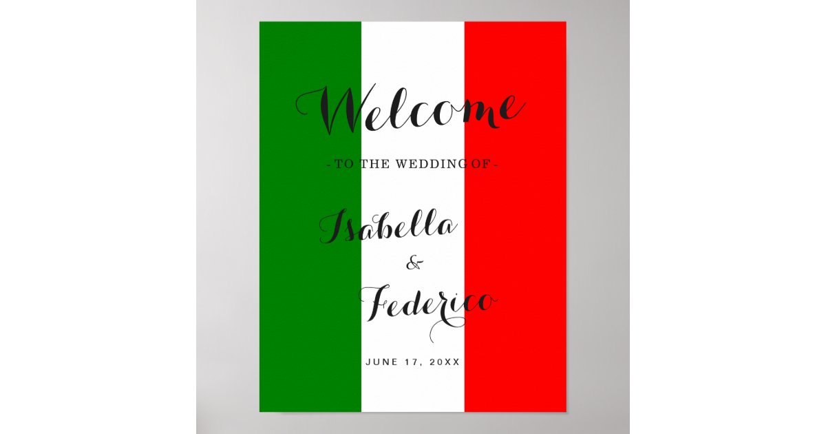 Welcome Sign | Italy Italian Wedding | Zazzle