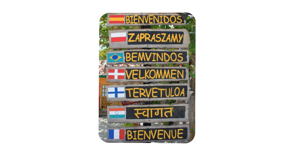 Welcome sign magnet | Zazzle