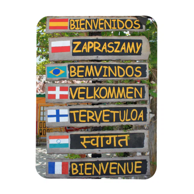 Welcome sign magnet | Zazzle