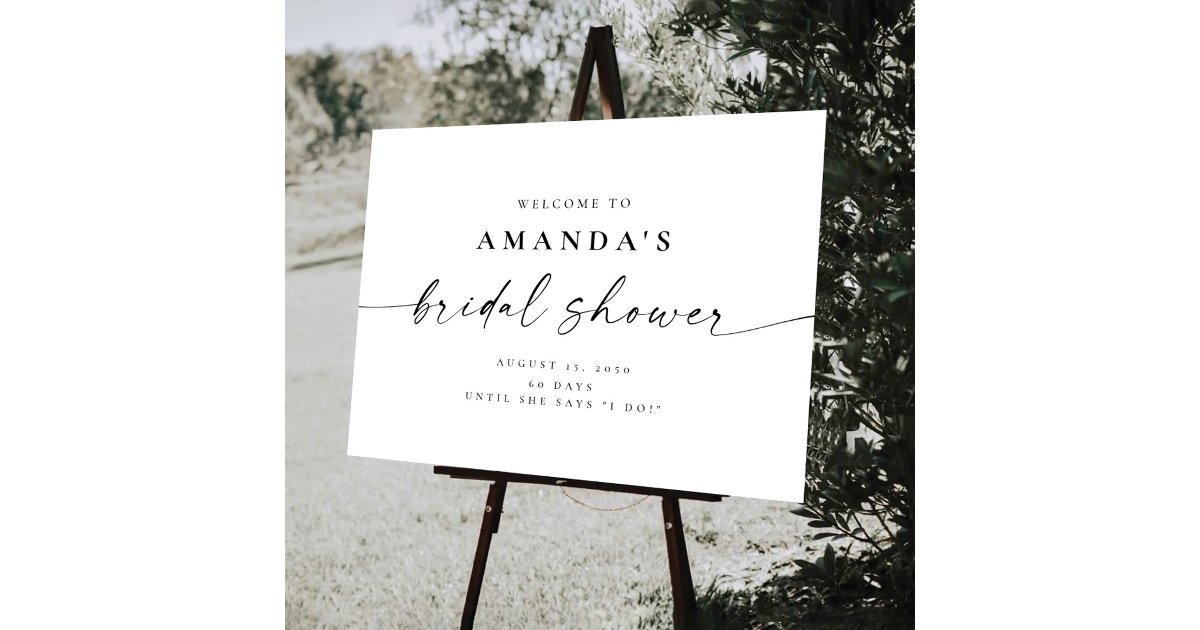 Welcome Sign Minimalist Bridal Shower foam board | Zazzle