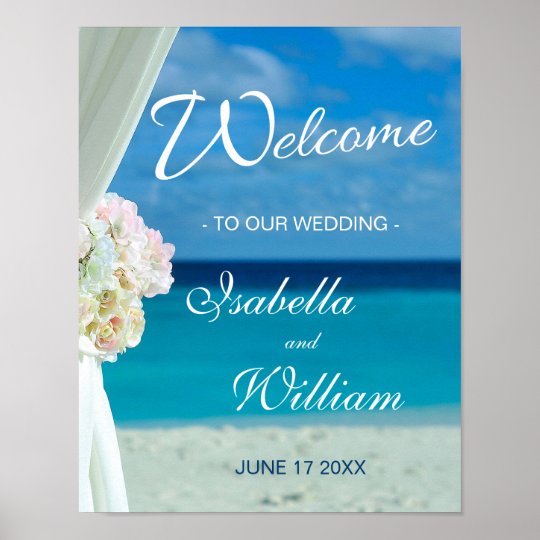 Welcome Sign | Ocean Beach Summer Wedding | Zazzle.com