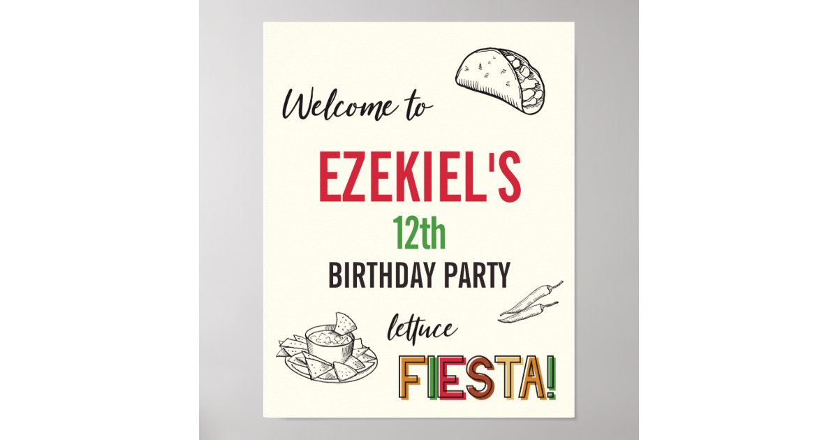 Welcome Sign Taco Birthday Party | Zazzle