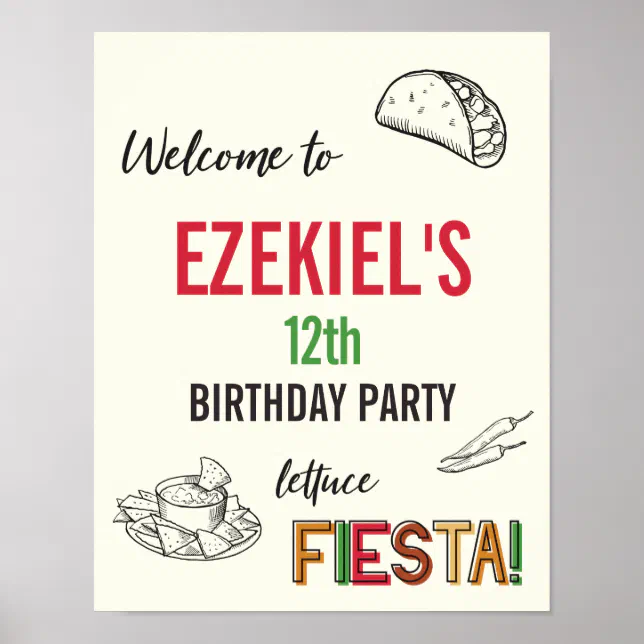 Welcome Sign Taco Birthday Party | Zazzle