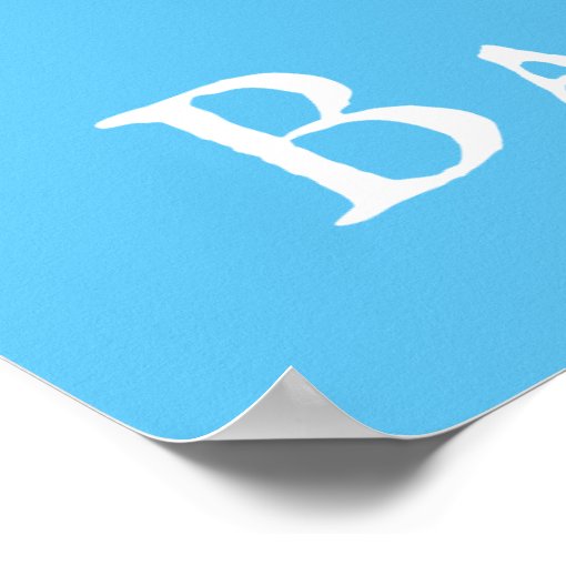 Welcome Simple Blue Typography Baby Boy Shower Poster | Zazzle